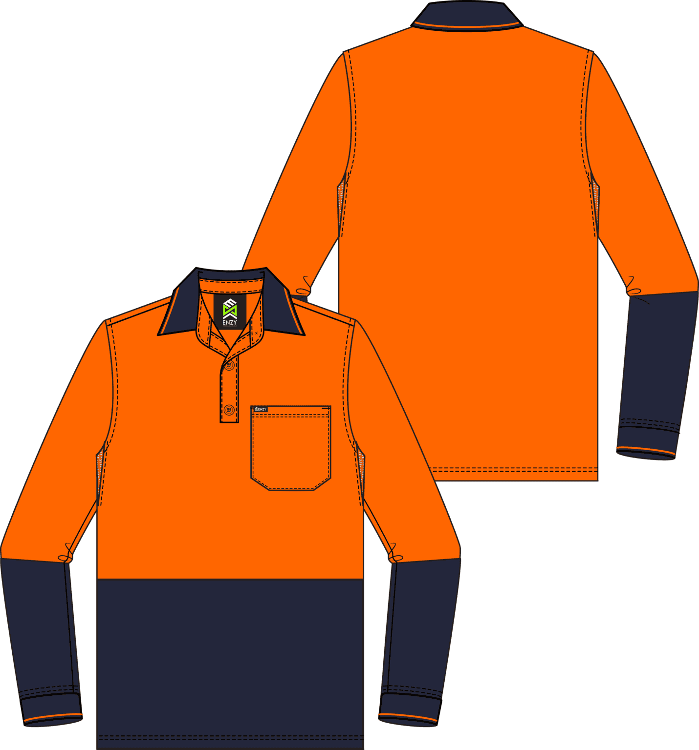 Hi Vis Cool Flow LS Polo Shirt – Enzy Global