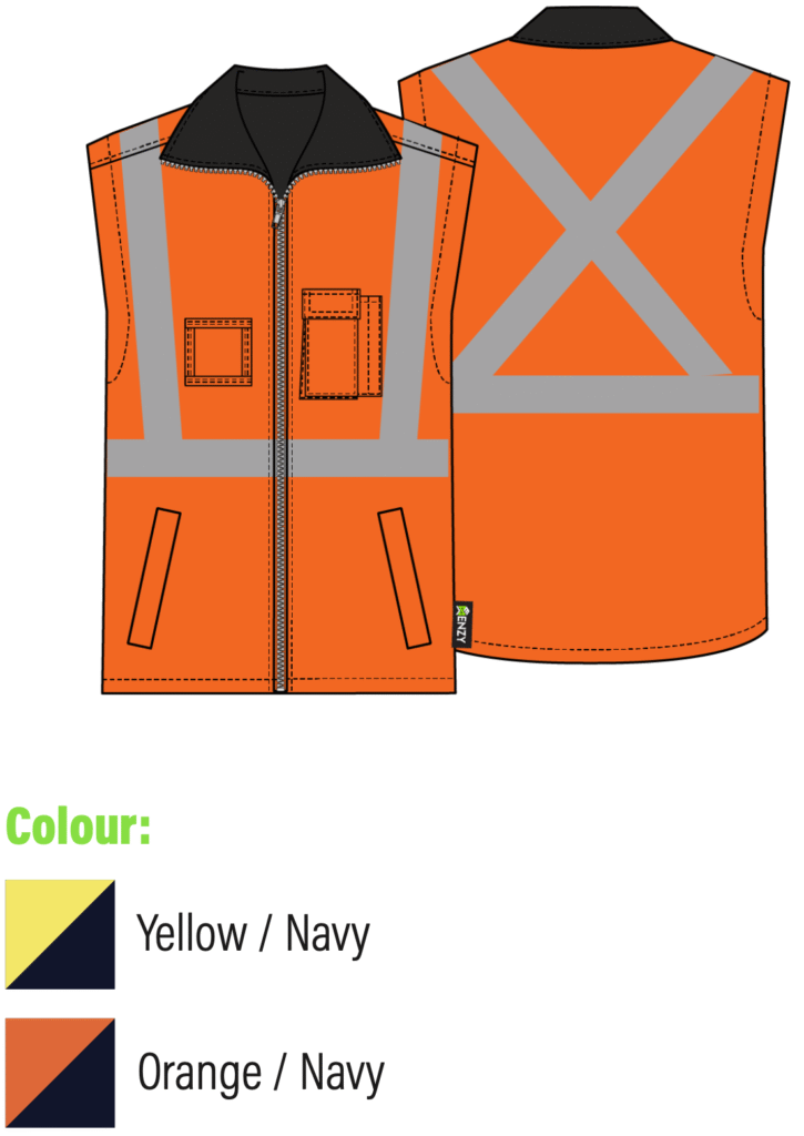 Hi Vis X Back Reversible Vest – Enzy Global